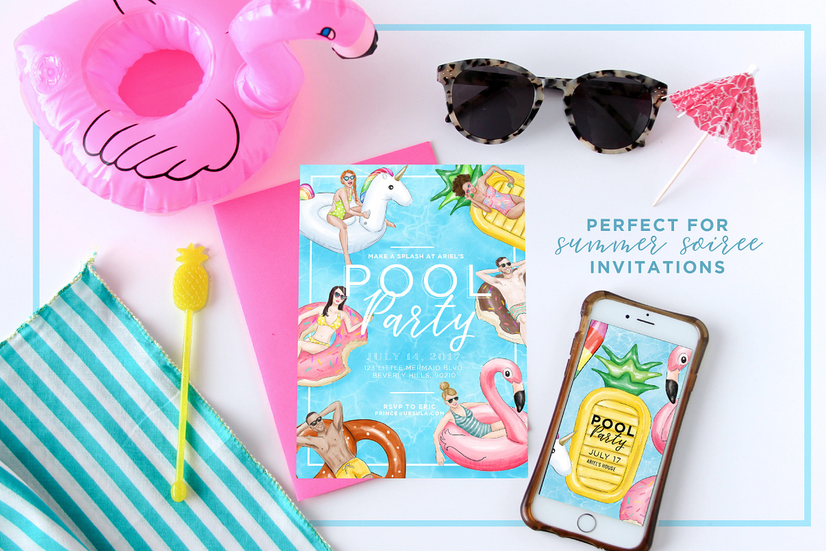 Pool Party Graphic Kit, an Illustration by Relish Designs