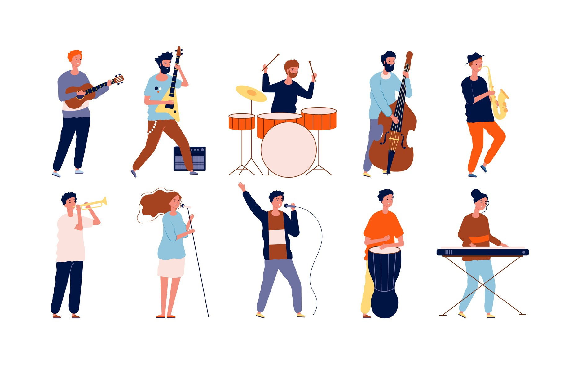 Musicians characters. Creative, a Background Graphic by Onyx