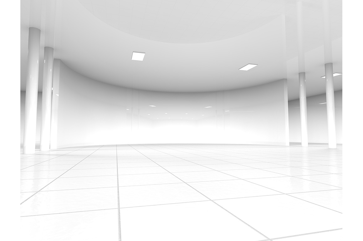 White empty showroom space, an Illustration by 3D Graphics Shop