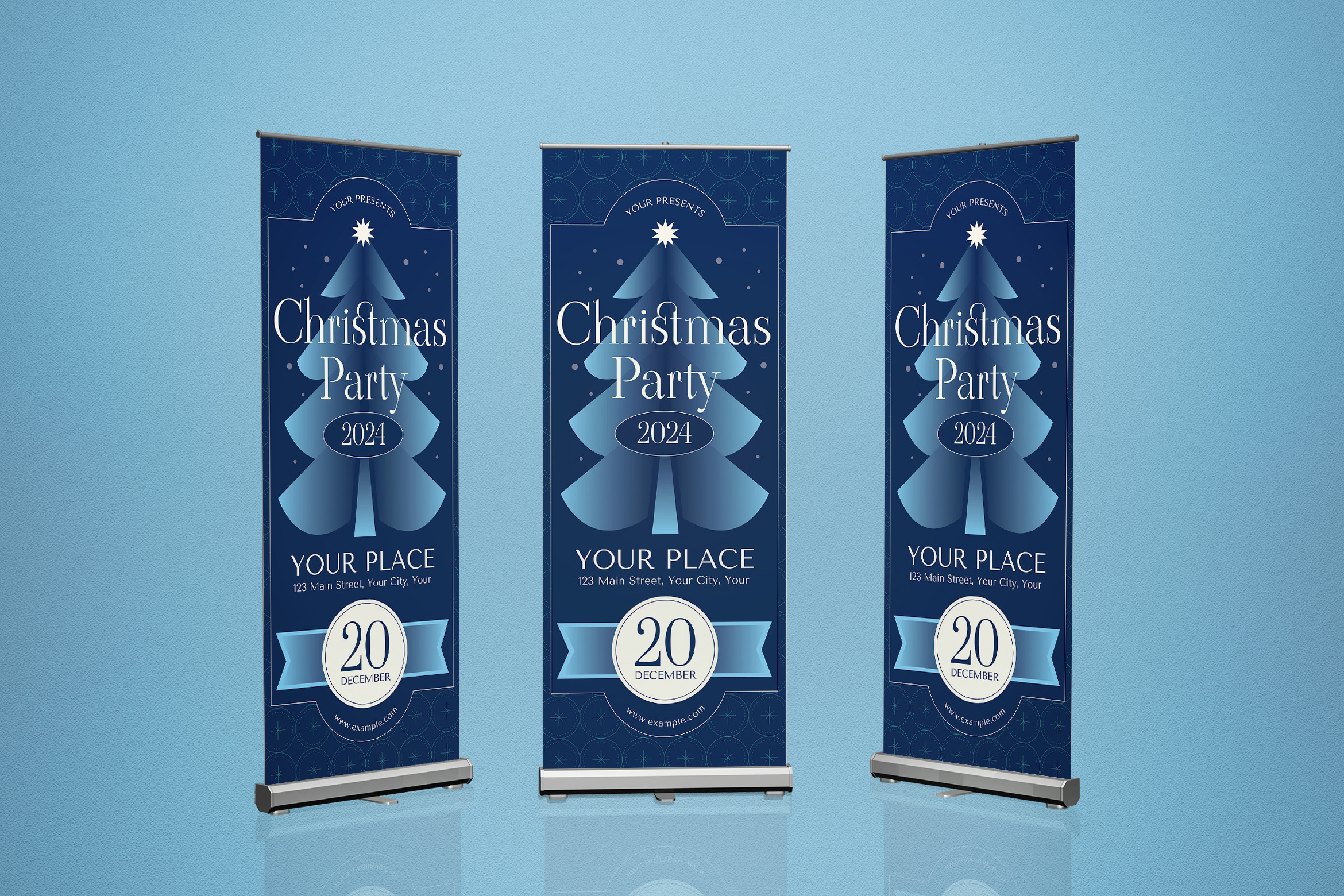 Modern Christmas Party Roll Banner | Poster Templates ~ Creative Market