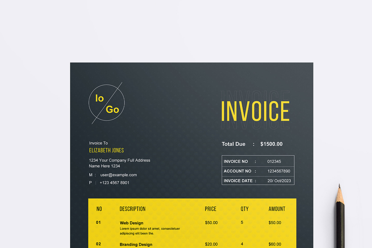 Invoice Design Template Layout