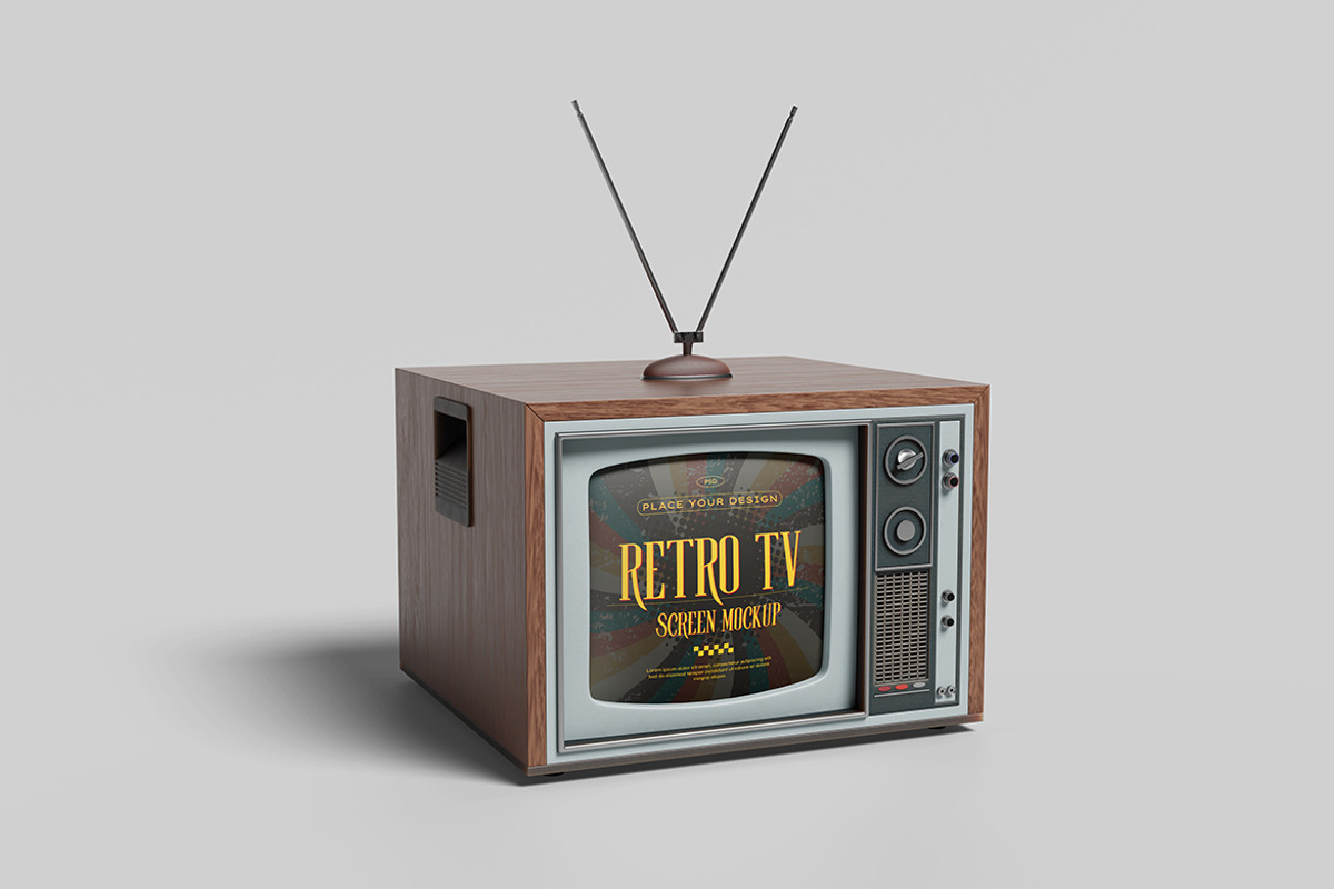 Retro TV Mockup, a Product Mockup by bimockup
