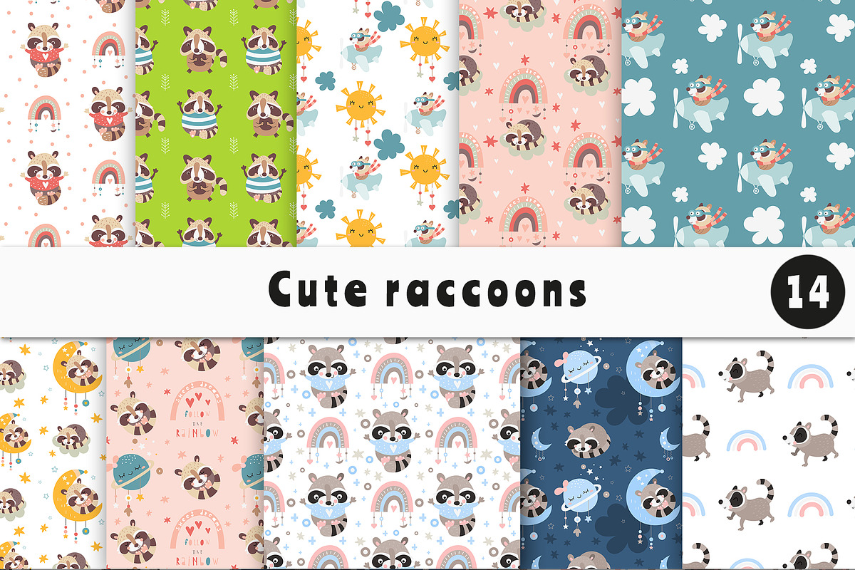 Kids pattern BUNDLE 200 patterns, a Pattern Graphic by Nursery Art
