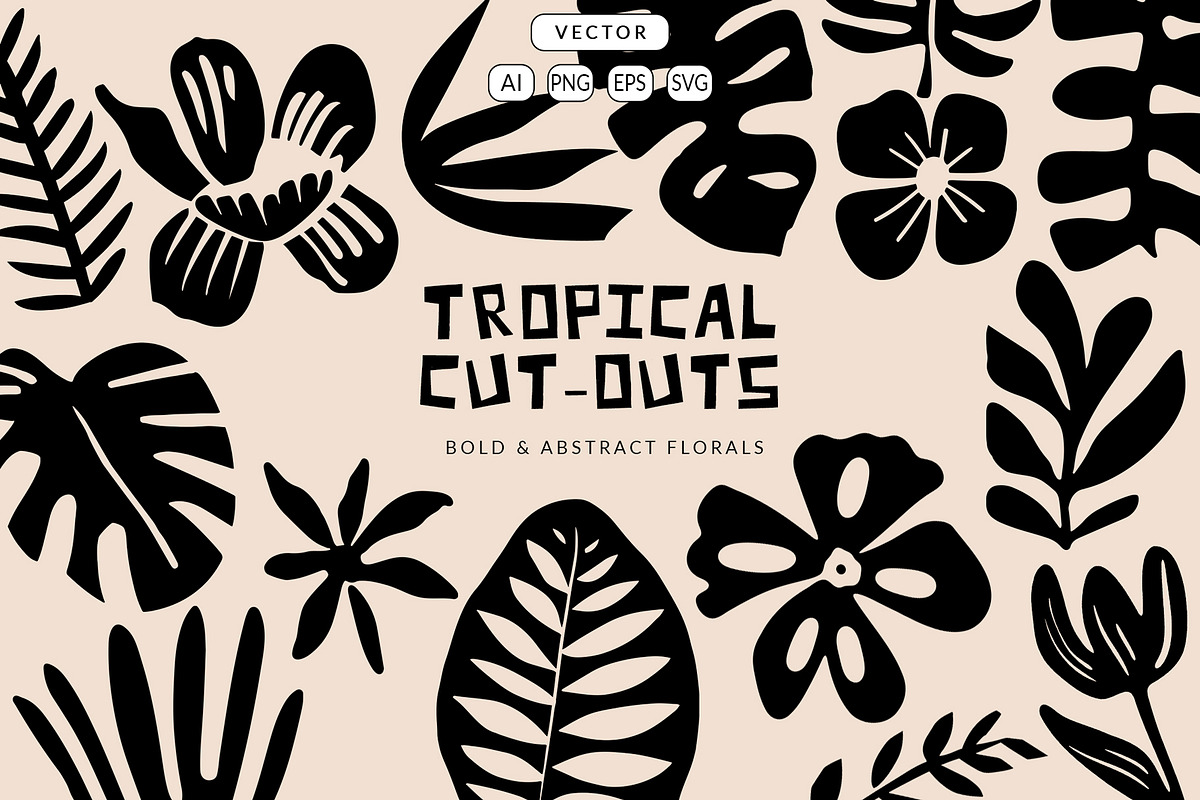 Tropical Cut-Outs Bold & Abstract, an Object Graphic by SunnyAfternoons