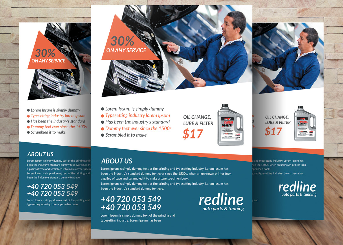Auto Repair Mechanic Flyer Template, a Flyer Template by graphicforest