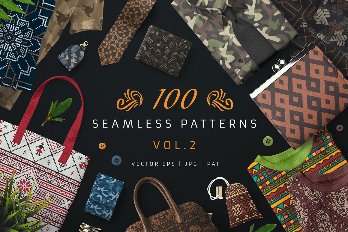 100 Seamless Patterns Vol.2, a Pattern Graphic by pixaroma