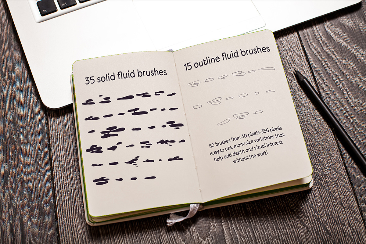 Fluid Design Photoshop Brushes, a Brush Add-On by Si Design Loft