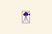 cloud video movie logo vector