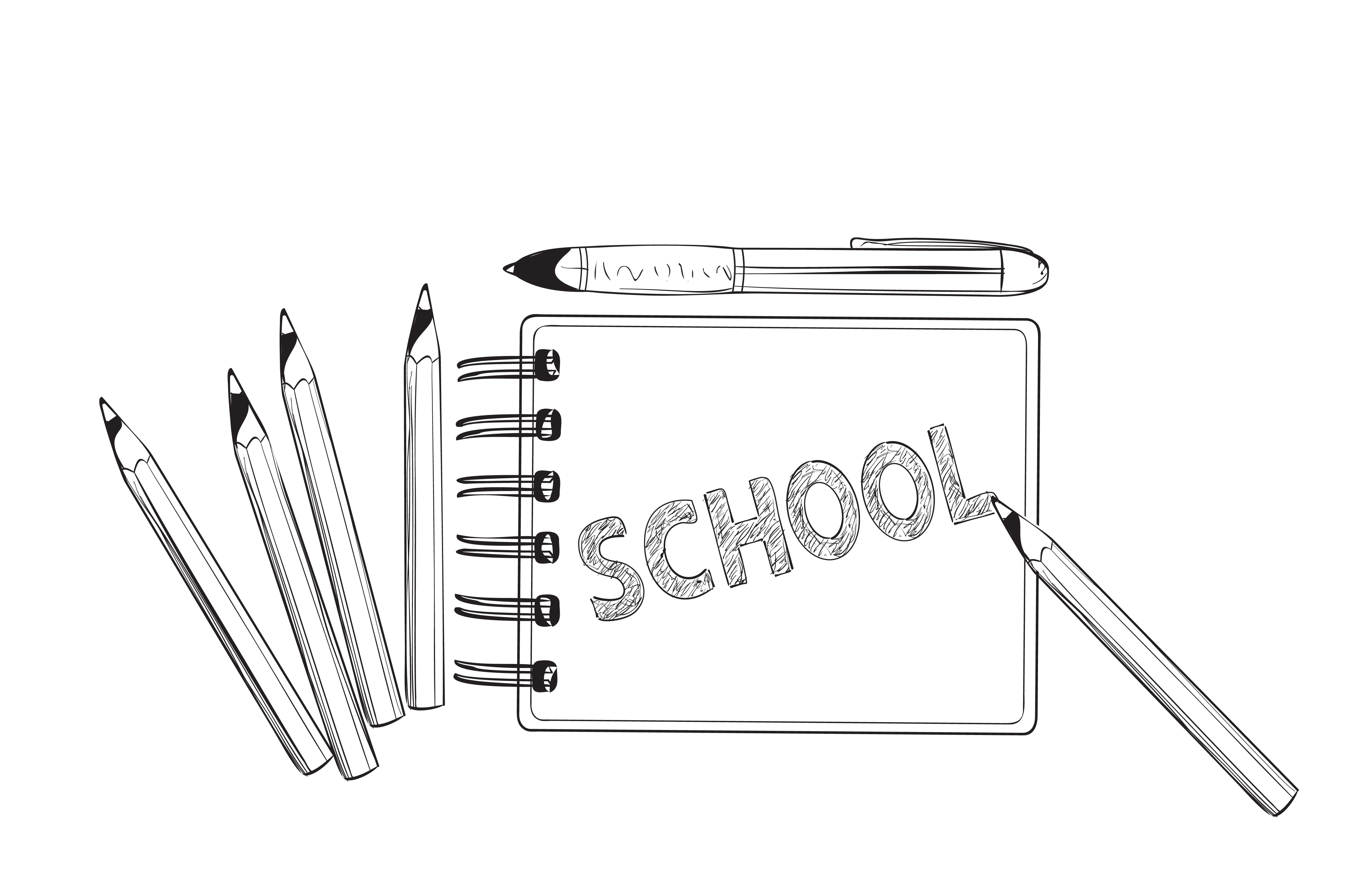 School concept. Lettering, an Education Illustration by Sketching