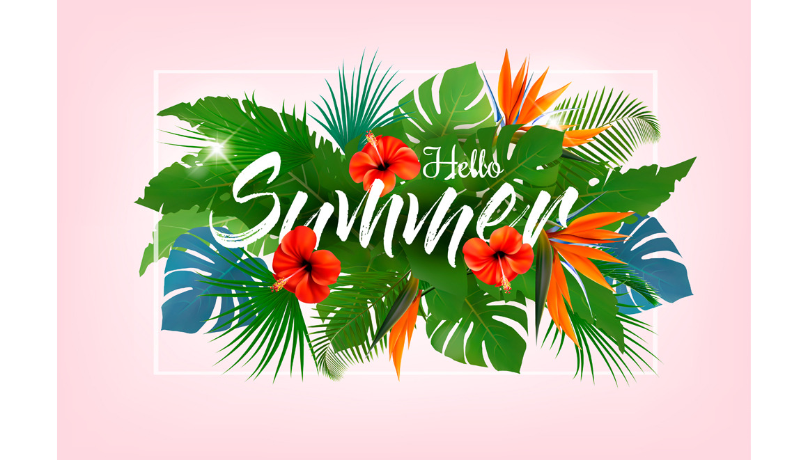Summer tropical holiday background w, a Decorative Illustration by ecco