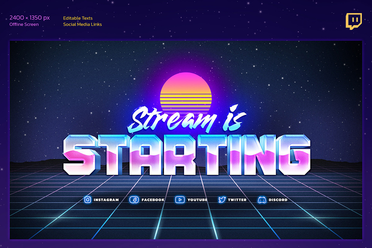 Twitch Gaming Kit, a Social Media Template by Andrew Skoch Design