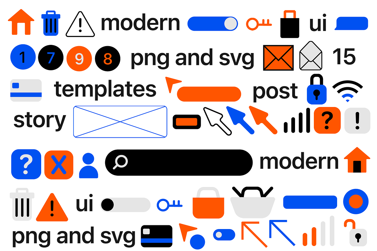 Modern UI Elements, an Object Graphic by Headquarters | Creative Market