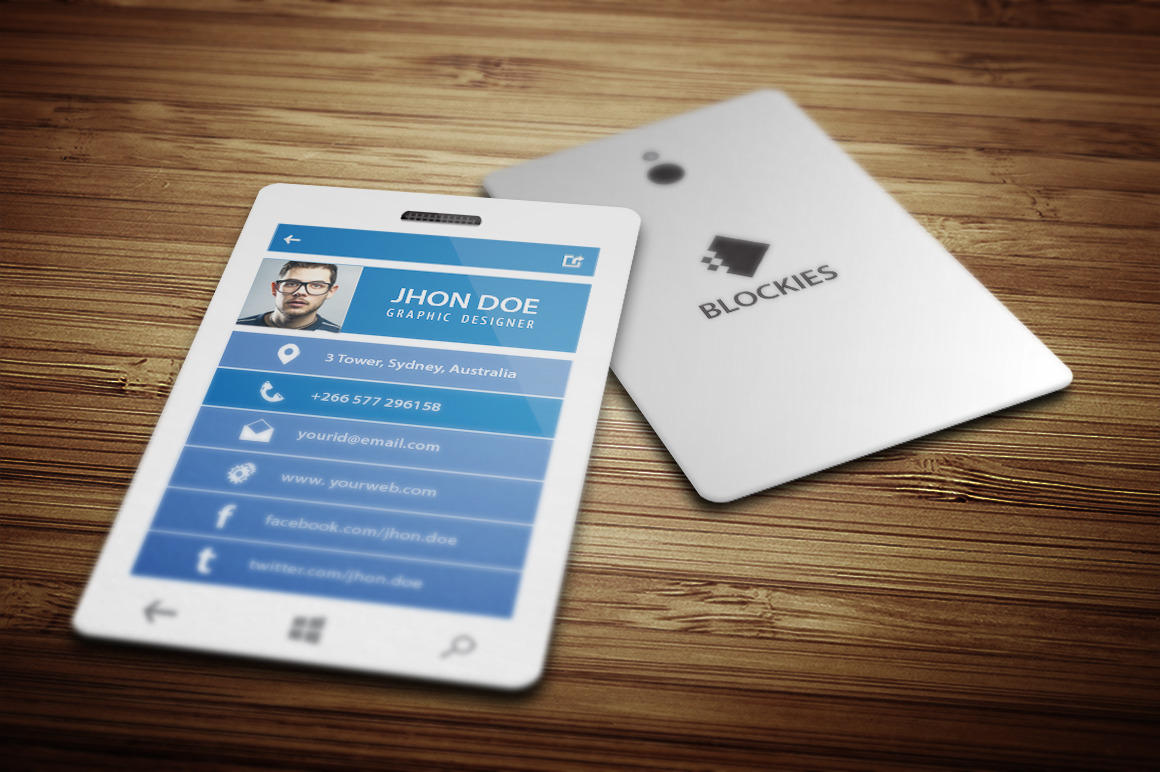 Smart Phone Business Card V.5 | Business Card Templates ~ Creative Market