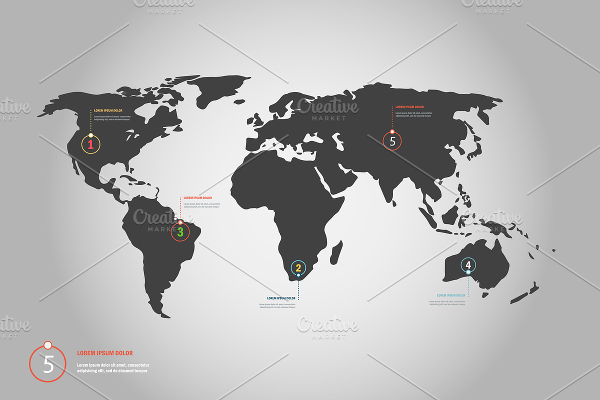 Grey world map, an Object Graphic by Haisonok