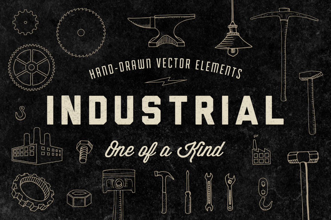 Hand-Drawn Industrial Elements, a Texture Illustration by Build Interactive