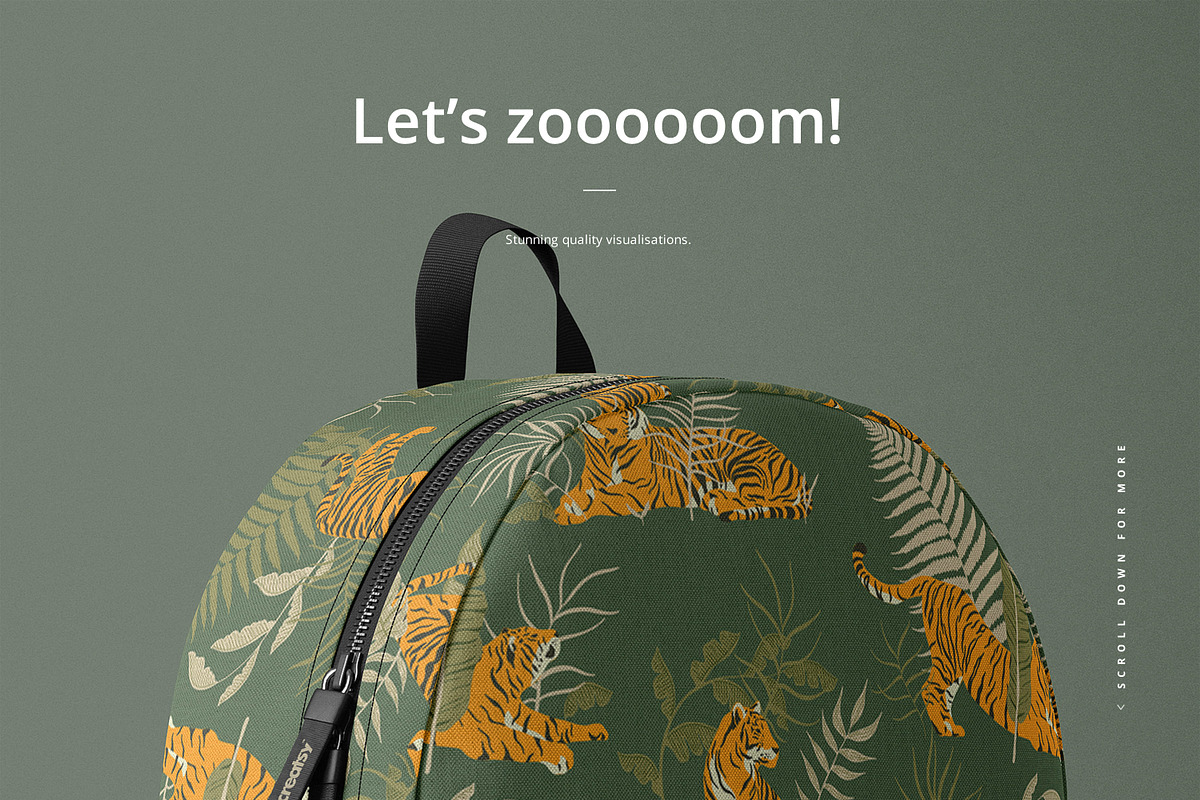 Polyester Backpack Mockup Set, a Merchandise Mockup by creatsy5