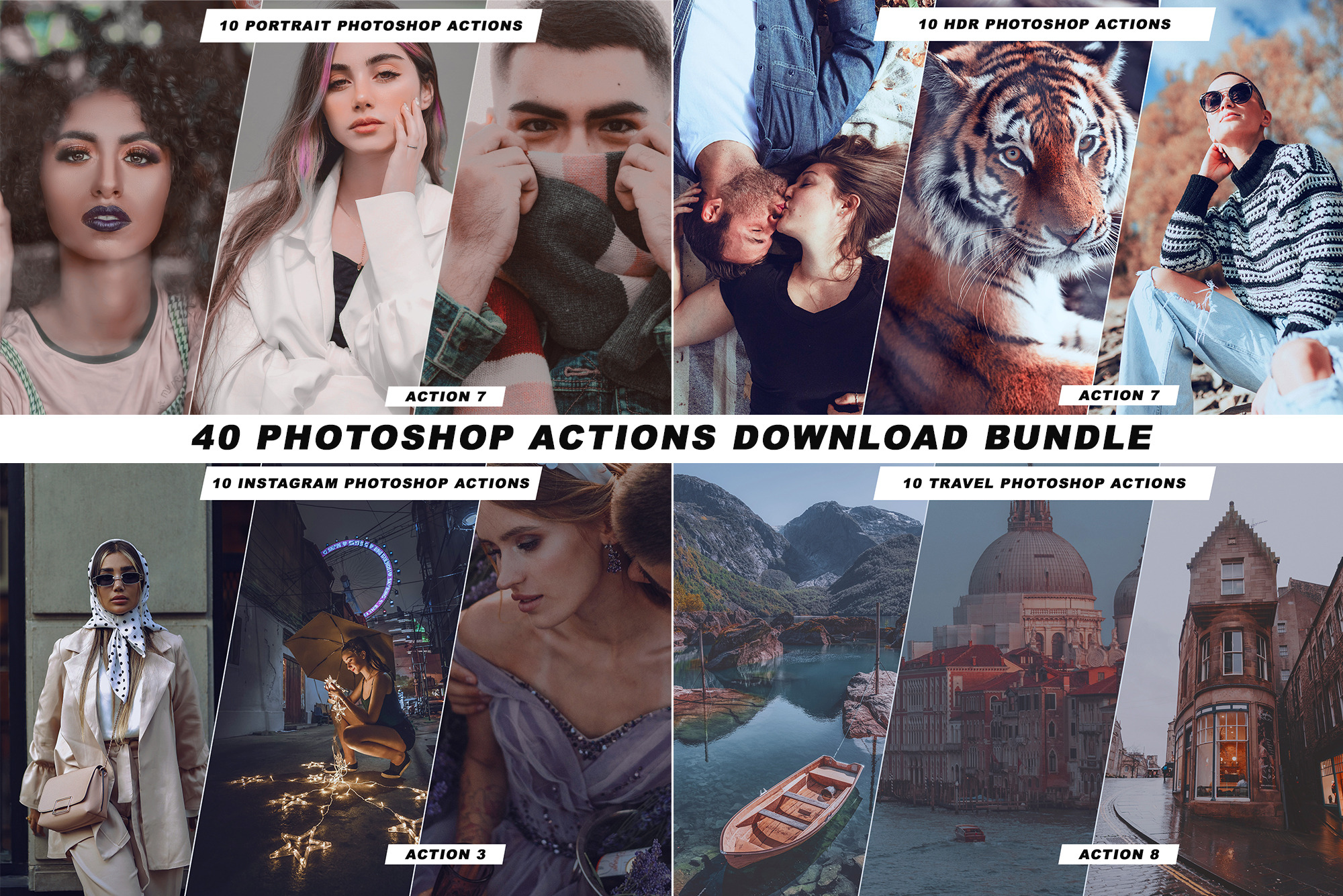 40 Photoshop Actions Bundle 4 IN 1, an Action Add-On by Viktor Gjokaj