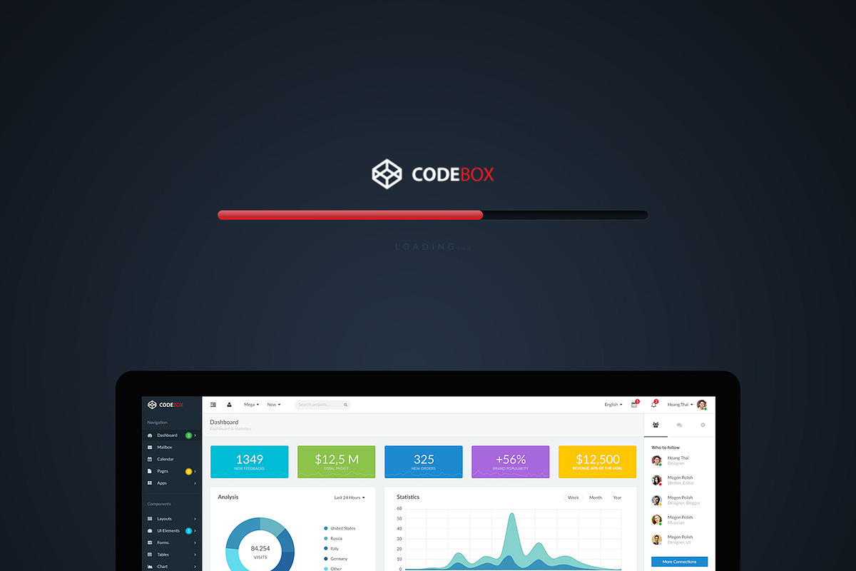 CodeBox – Admin Dashboard UI, an UI Kit Template by hoangpts | Creative ... CodeBox – Admin Dashboard UI, an UI Kit Template by hoangpts | Creative ...
