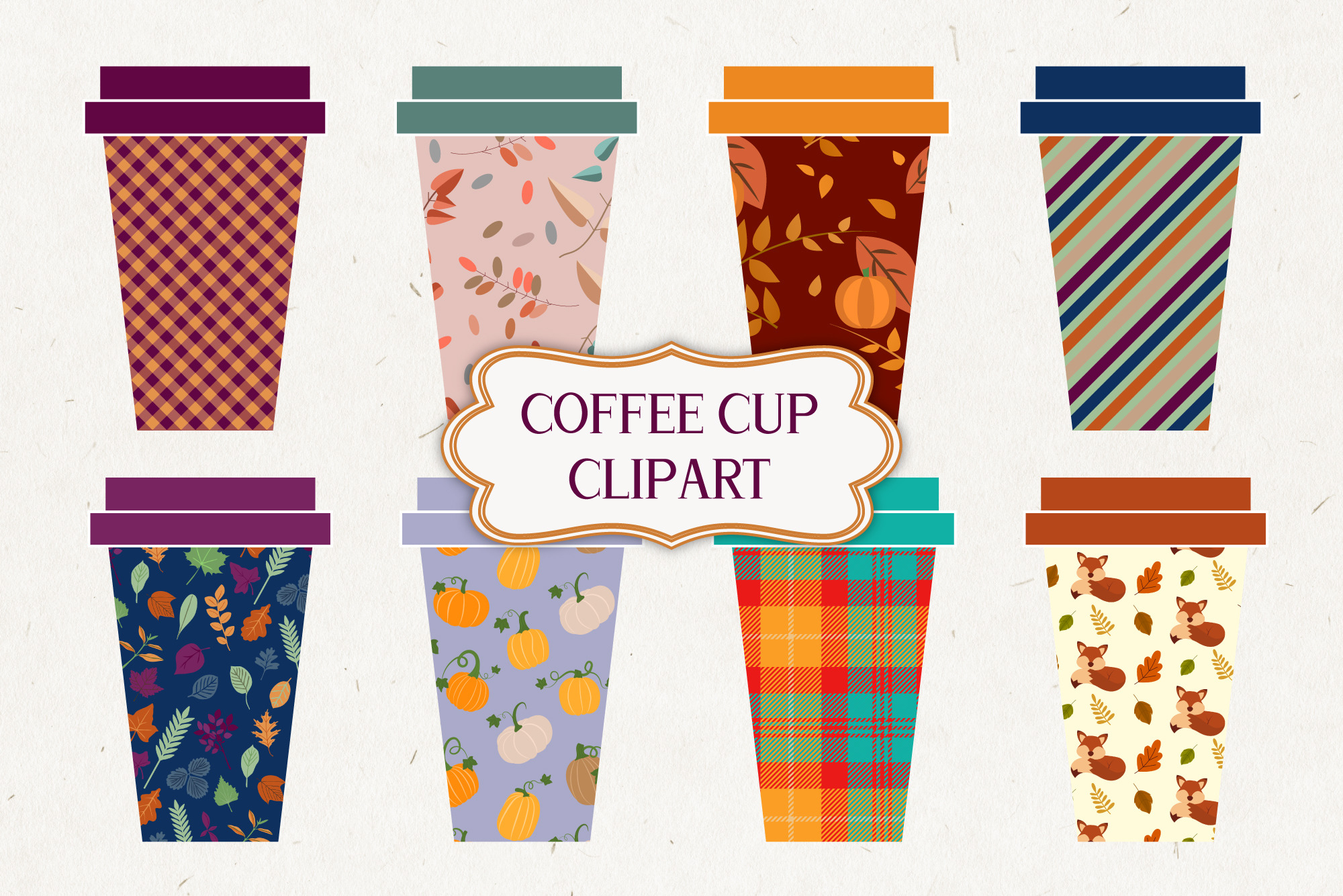 Fall Coffee Cup Clip Art, an Object Graphic by Patterns for Dessert ...