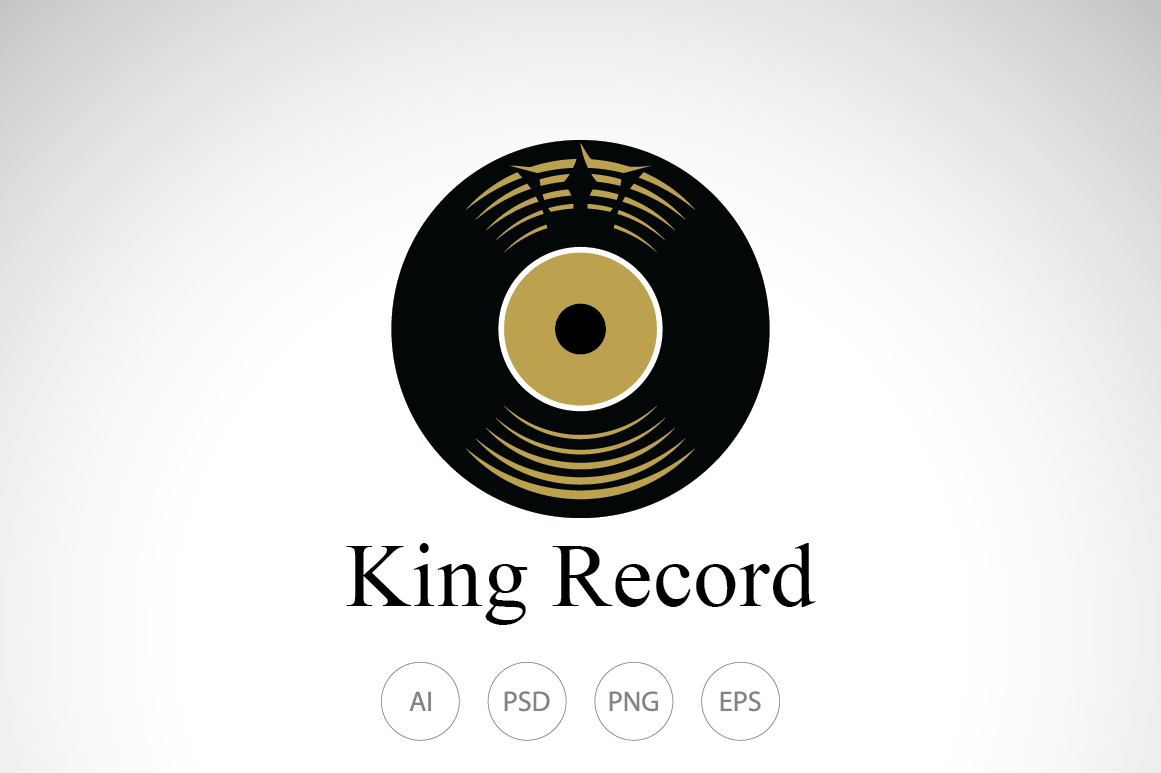 King Record Logo Template, a Branding & Logo Template by Heavtryq Design