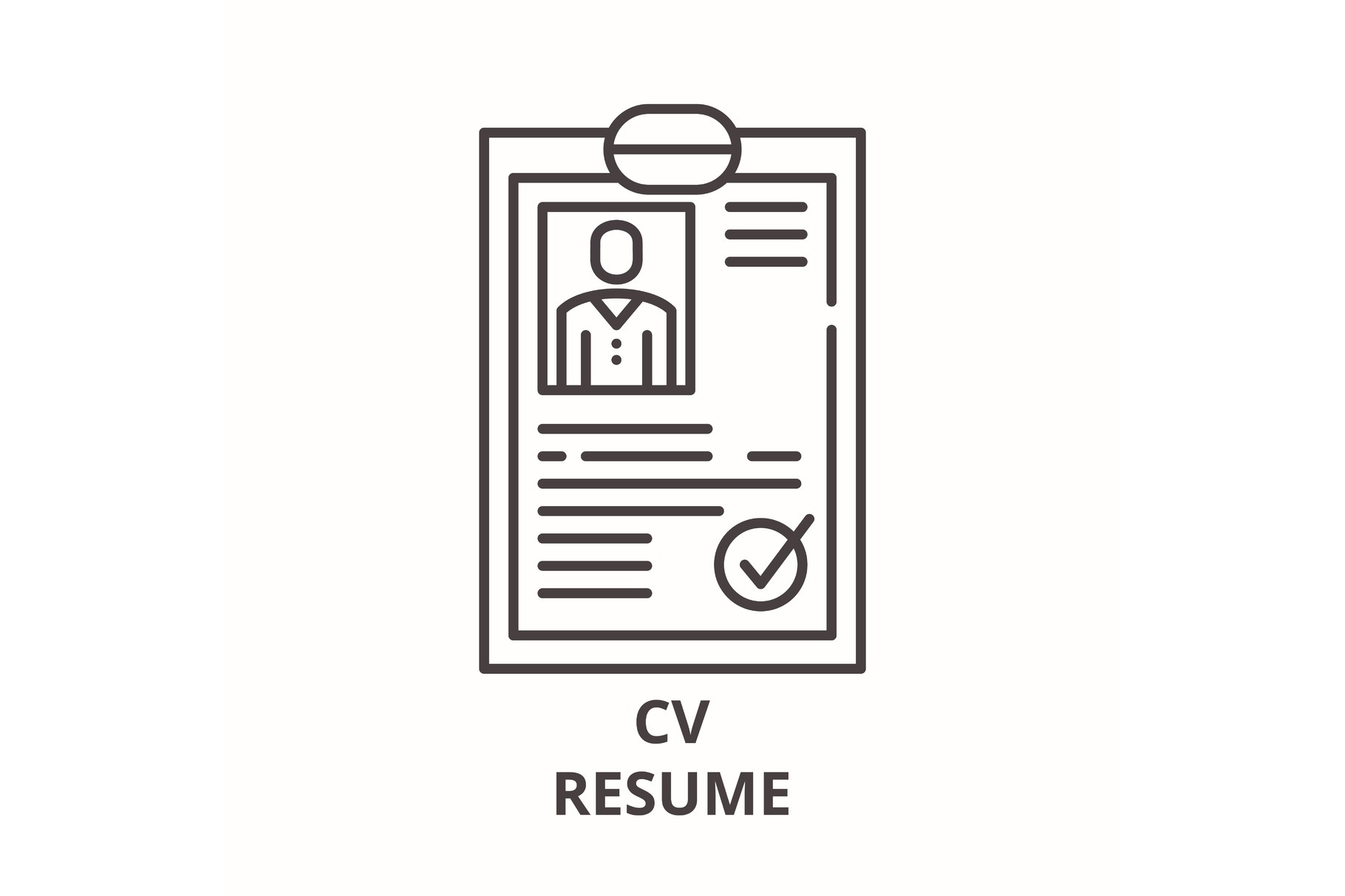 Cv resume line icon concept. Cv, a Person Illustration by urban icon