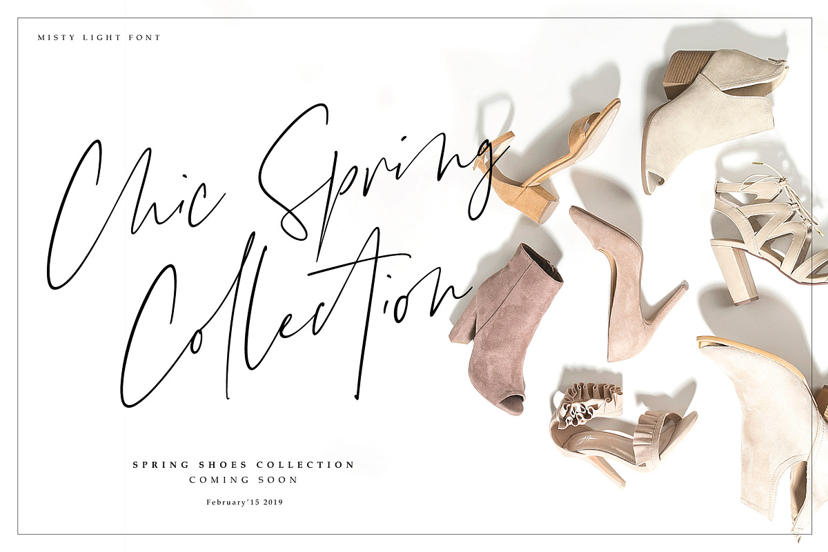 Misty Light font, a Script Font by SiDesign | misty font, misty script ...