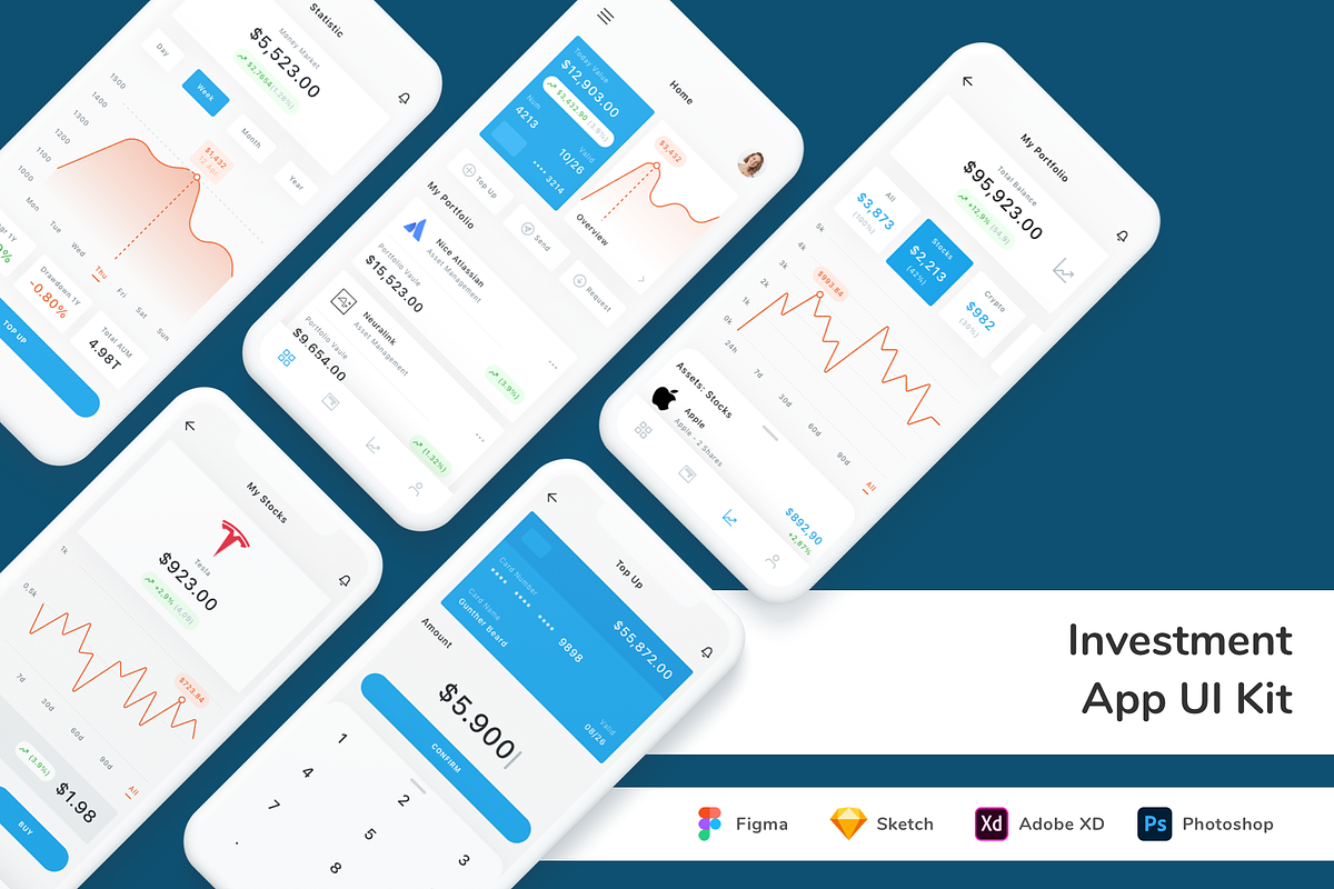 Investment App UI Kit, an UI Kit Template by Betush