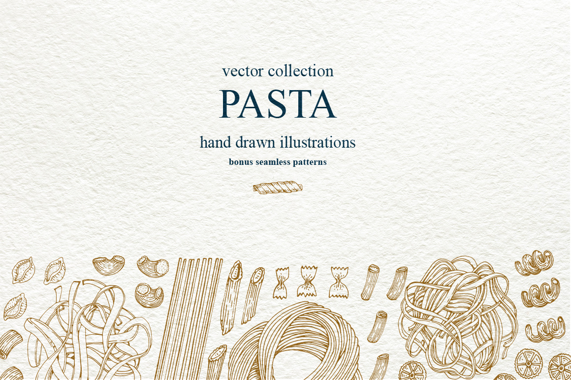 Pasta Vector Collection, a Food Illustration by Lubov Illustrations Shop