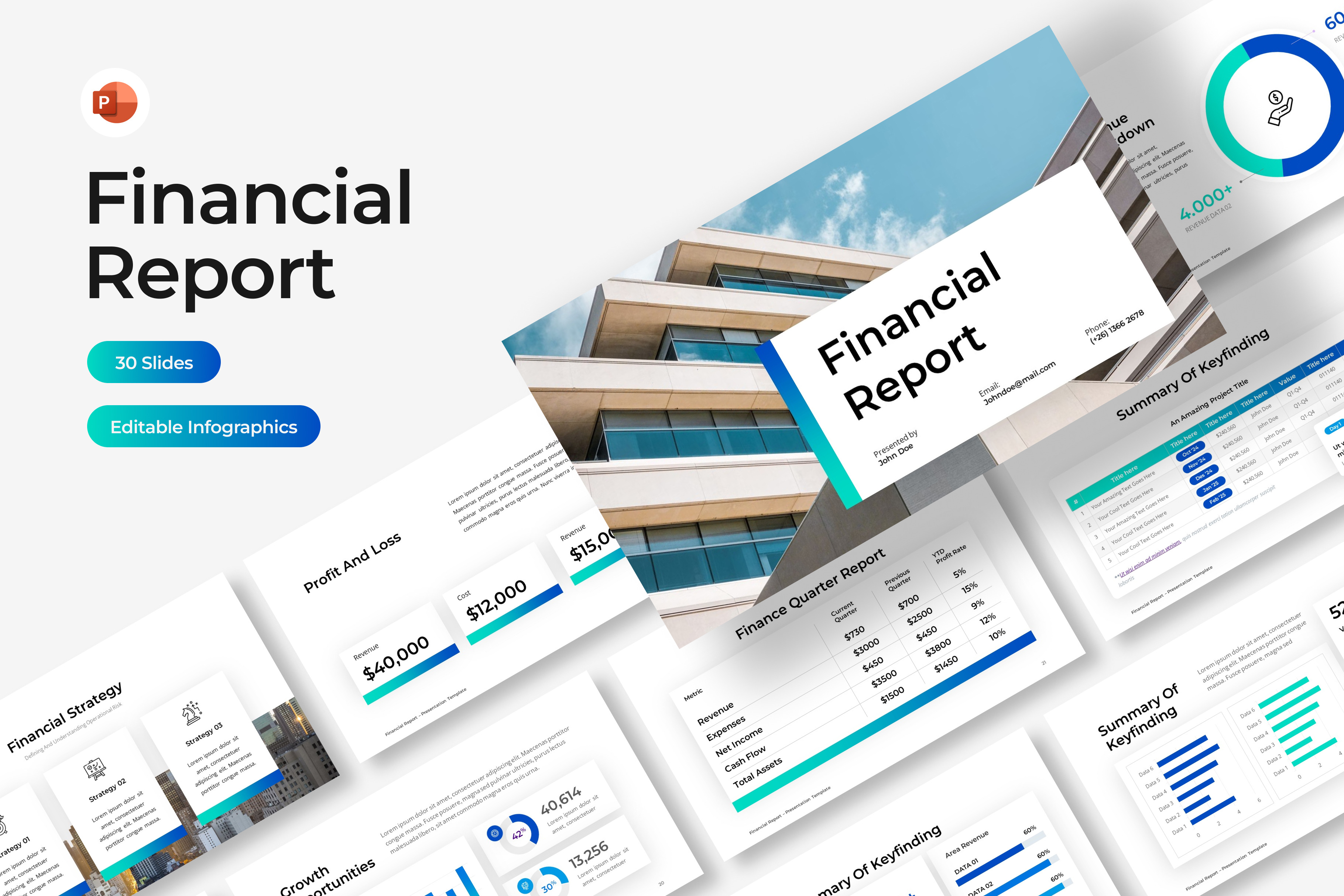 Financial Report PowerPoint Template