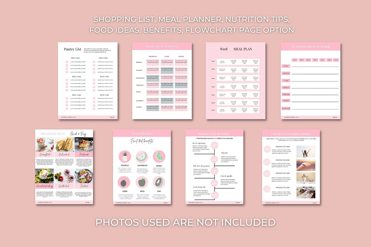 Nutrition meal recipe template