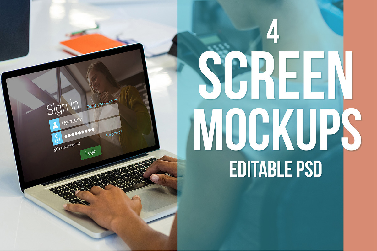 Laptop Screen Mockup Set, a Templates & Theme by wavebreak