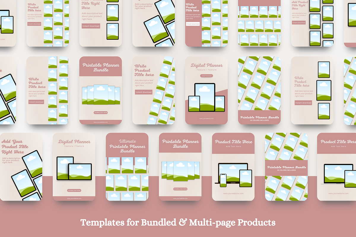 Digital Product Pinterest Templates, a Social Media Template by The ...
