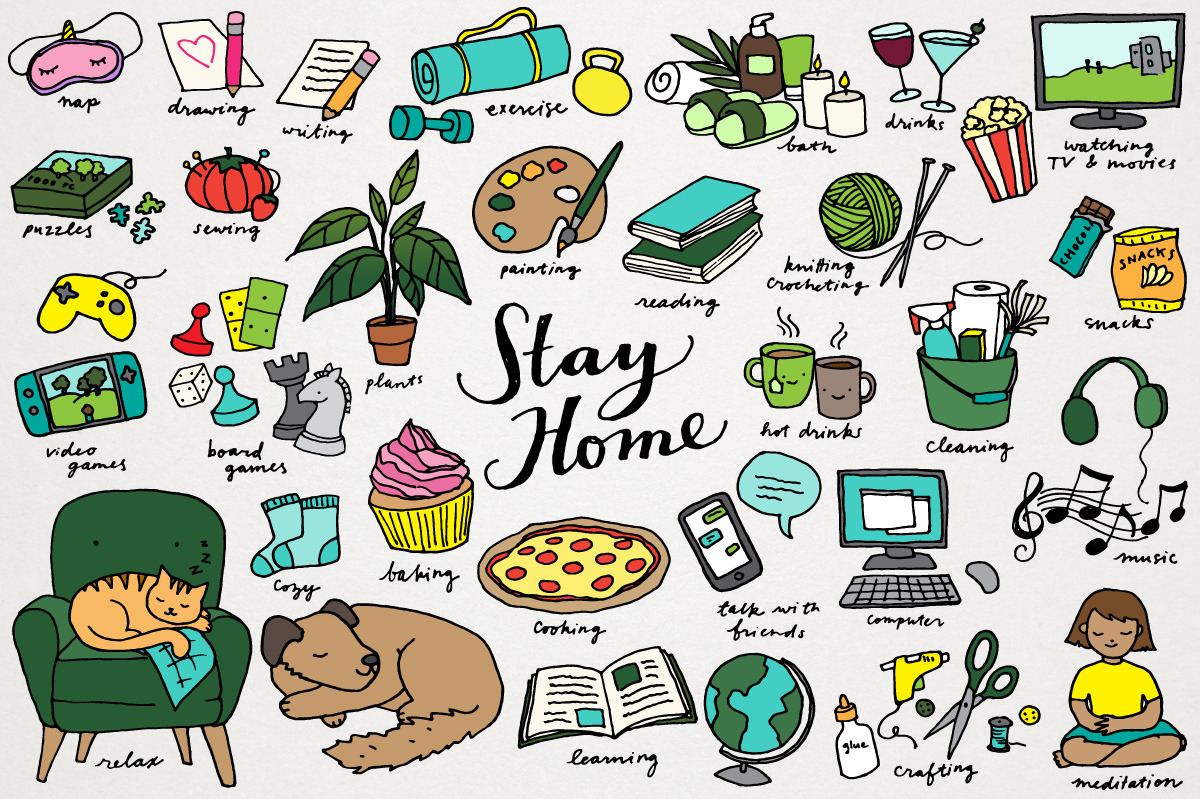 Stay Home Social Distancing Clipart, an Illustration by Lemonade Pixel
