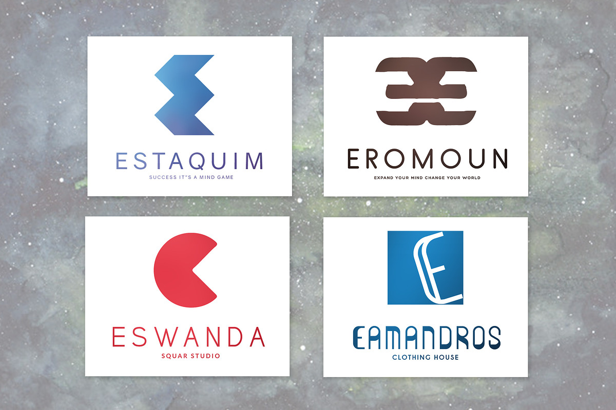 20 E Letter Alphabetic Logos, a Branding & Logo Template by AN Productions