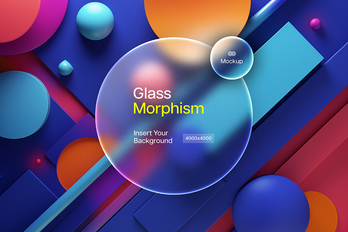 Glass Morphism Frosted Mockups, a Product Mockup by pixelbuddha.net