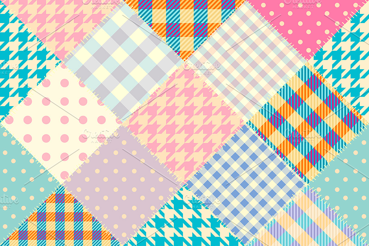 Seamless vector patterns. Patchwork