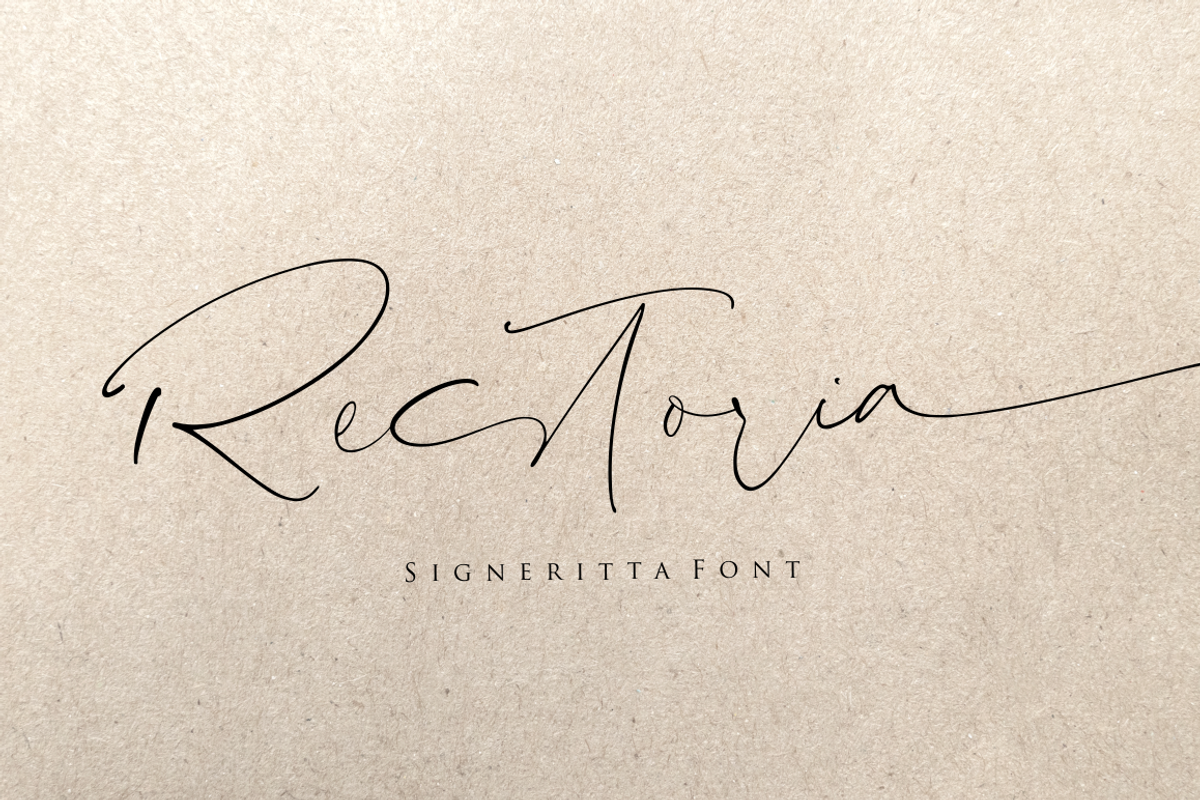 Signeritta - Elegant Signature, a Script Font by Sronstudio