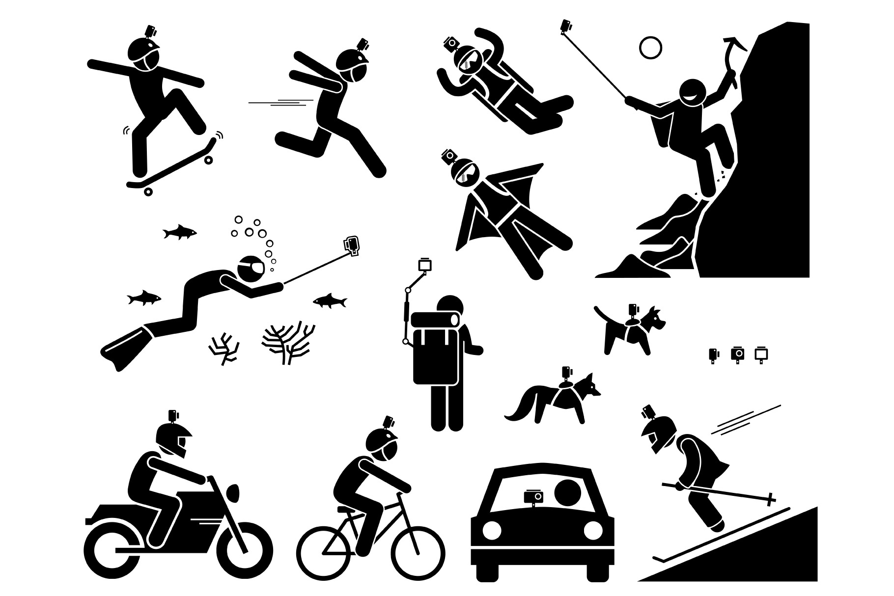 Action Camera Headset Head Mounted, an Icon by Leremy Stick Figures ...