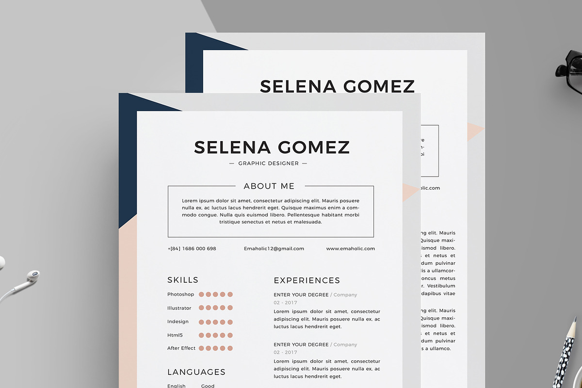 Elegant CV Template, a Resume Template by Emaholic Template