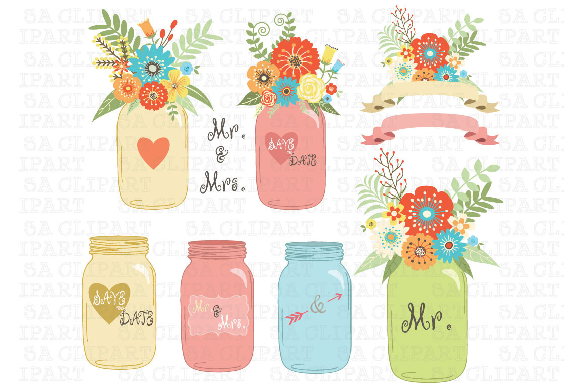 Mason jar Clipart, an Illustration by SA ClipArt