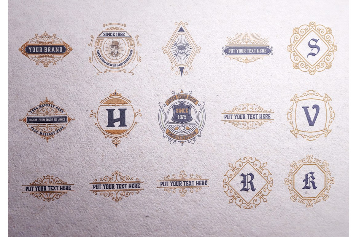 Set of 15 Monograms and Logos, a Branding & Logo Template by OneVectorStock