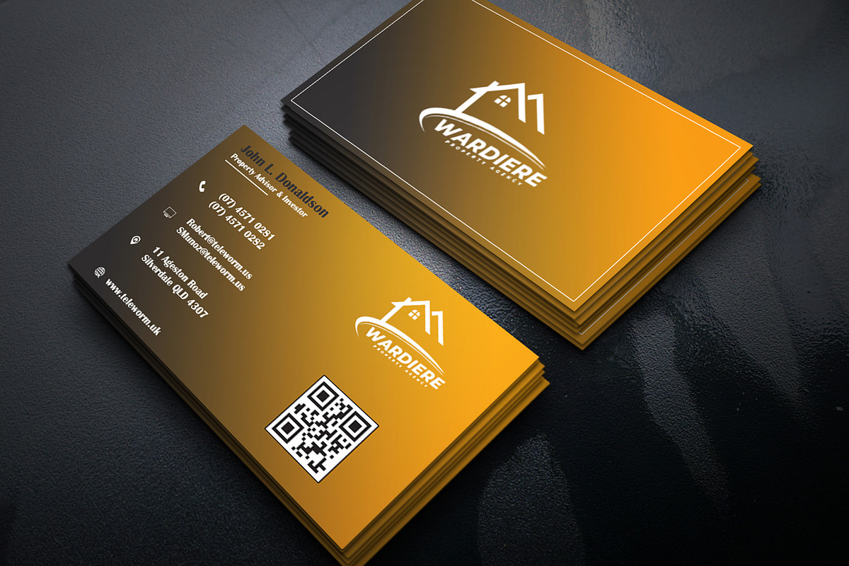 Printable Double-Sided Card PSD Template