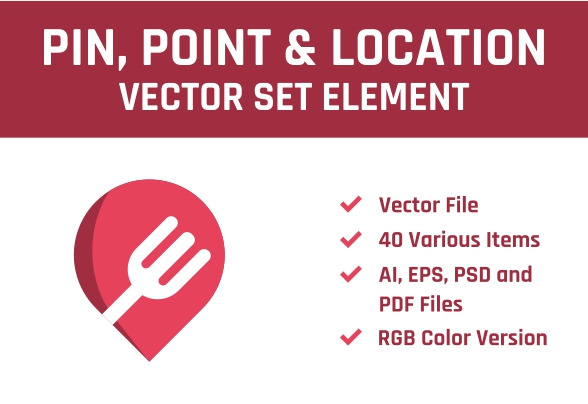 Pin Point & Location Vector Set | Graphics ~ Creative Market