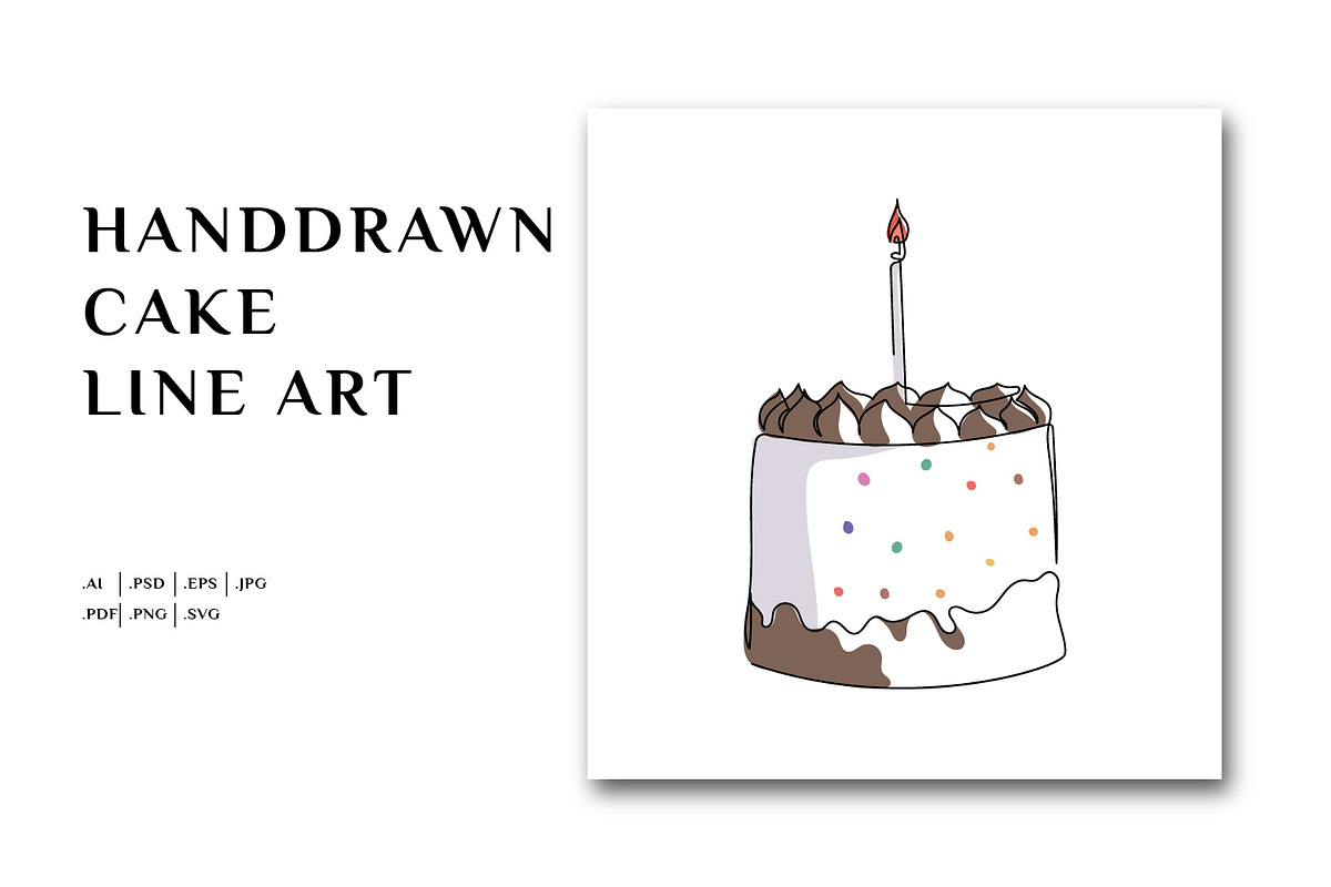 Line Art Cake Illustration