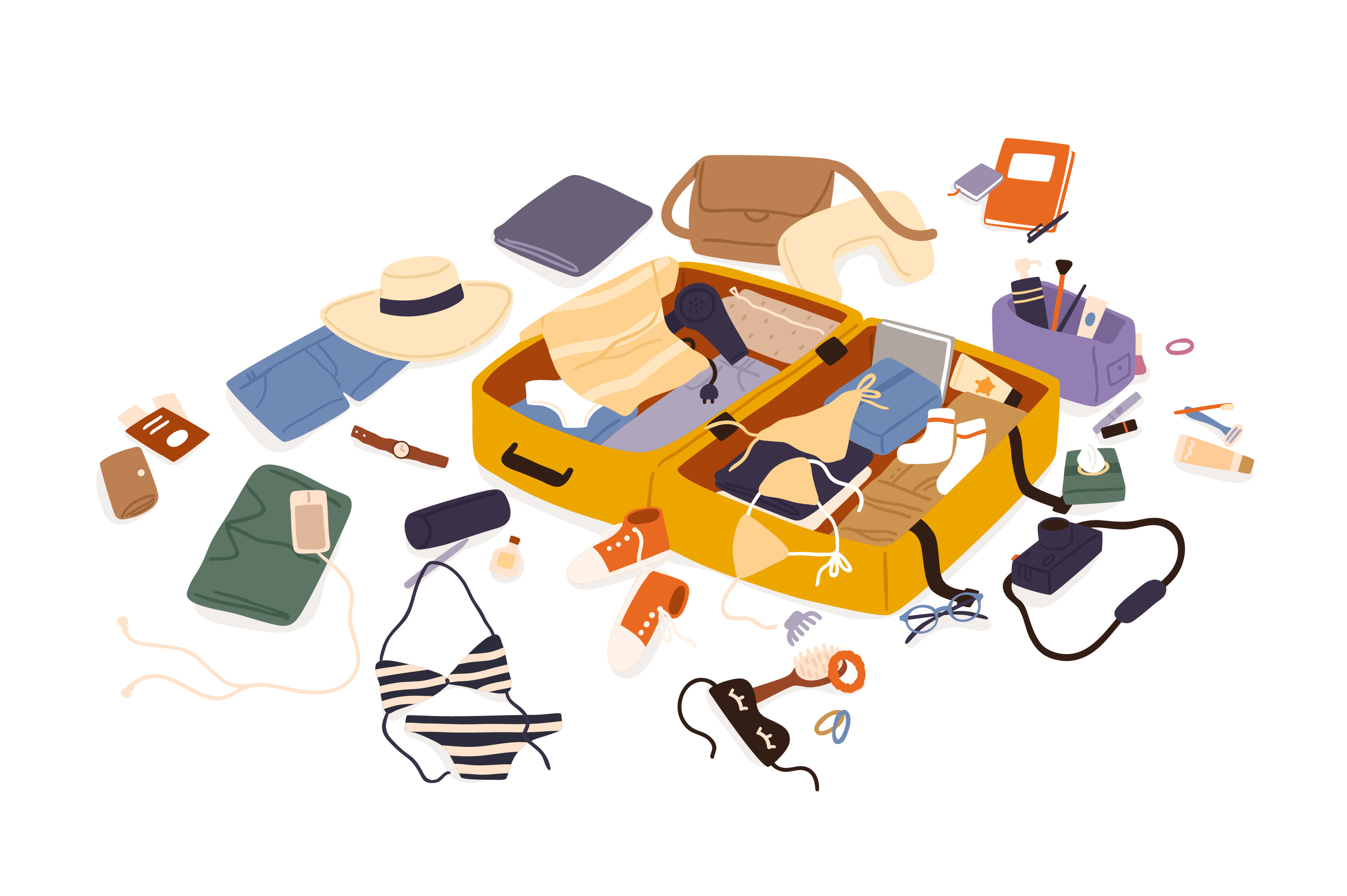 Suitcase packing | Illustrations ~ Creative Market
