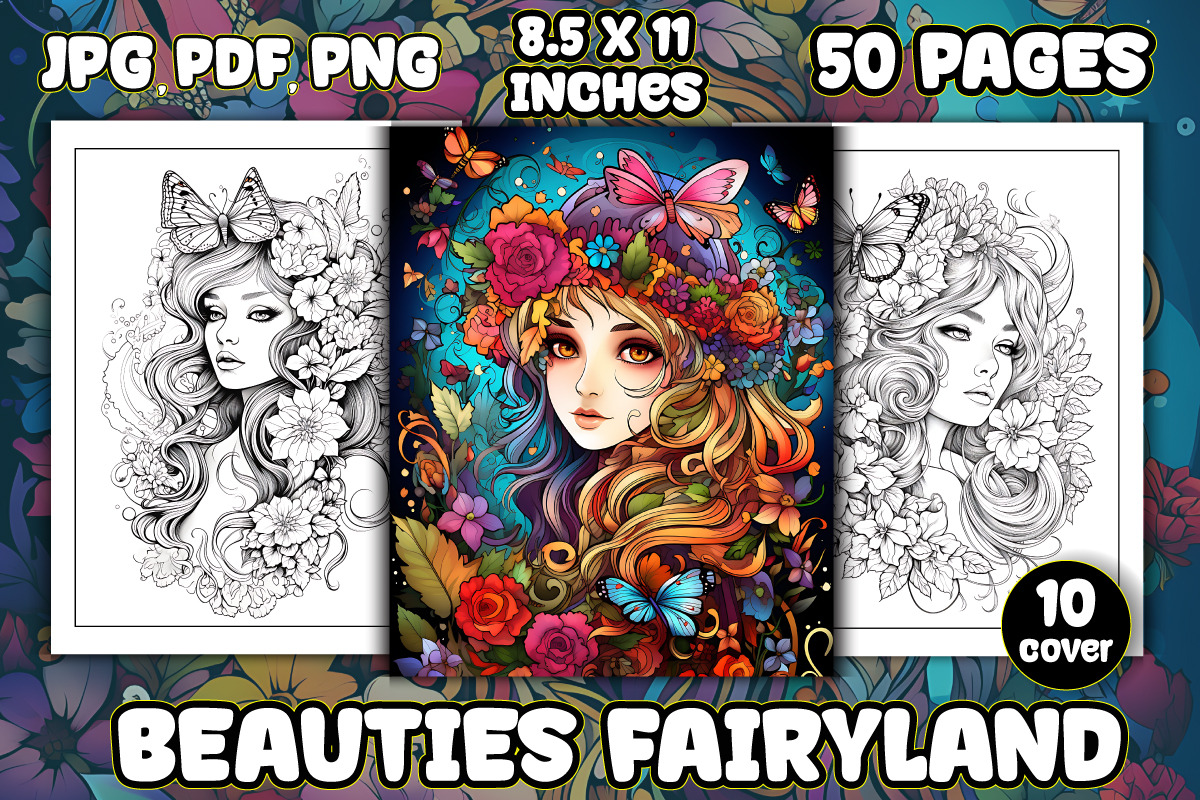 Beauties Fairyland Coloring Pages, a Person Illustration by ...