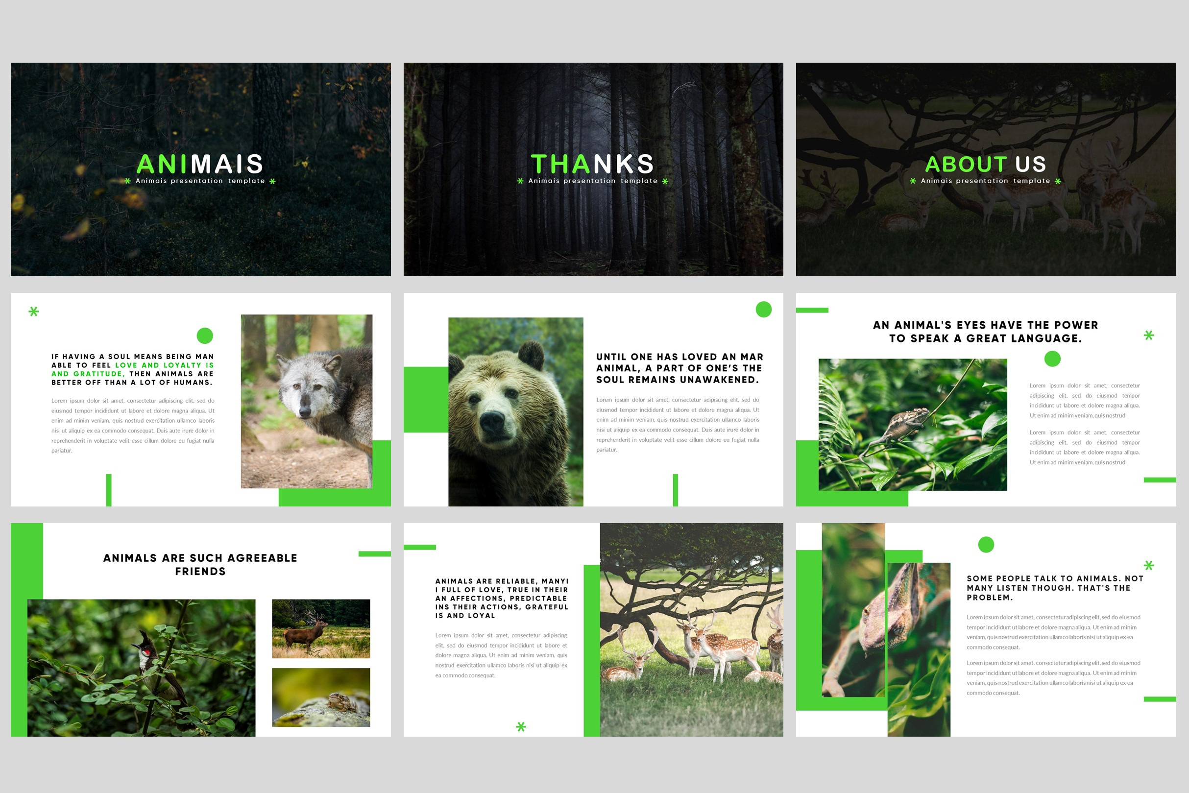 Animais - Nature Powerpoint Template, a Presentation Template by Naistudio