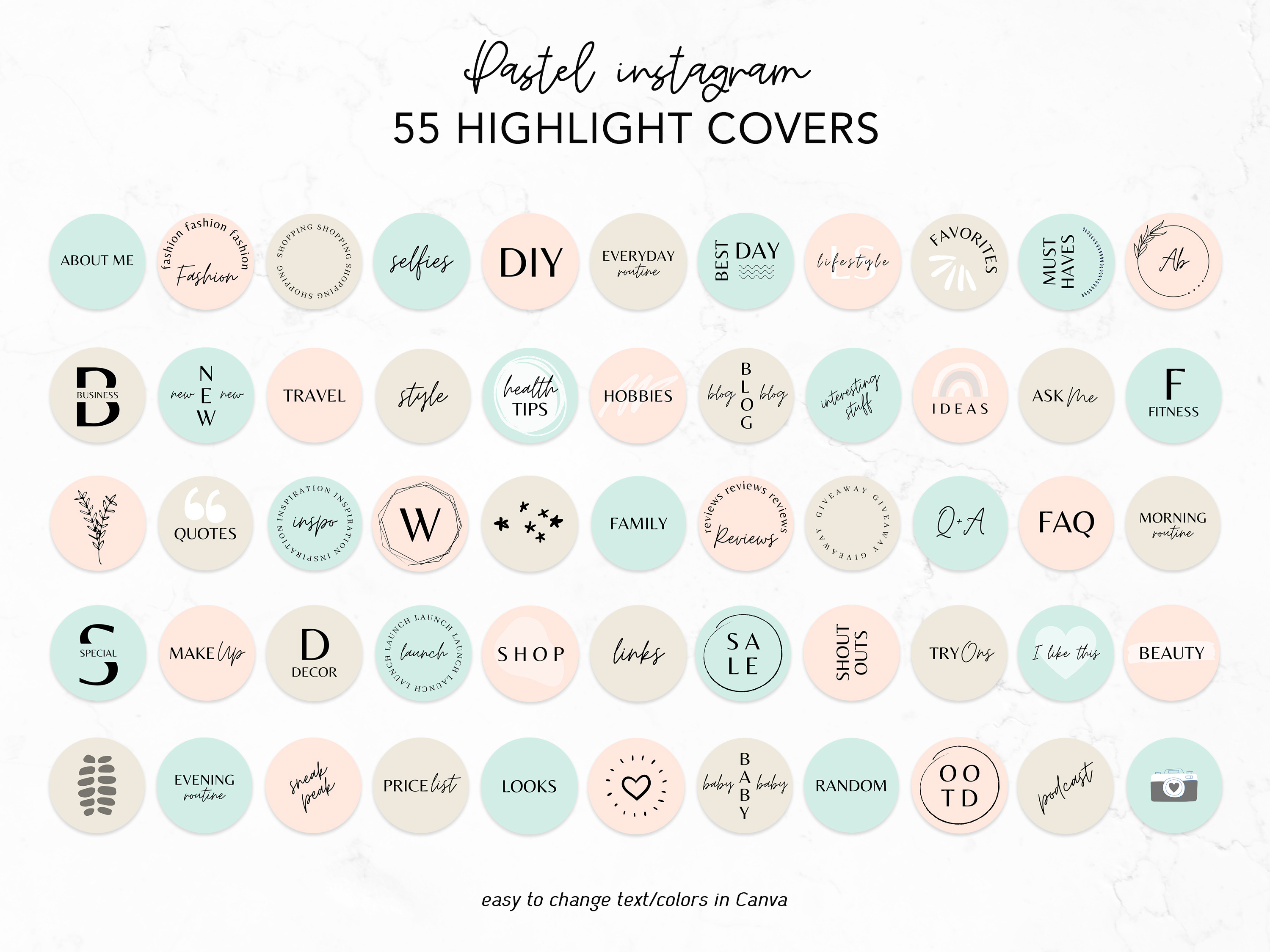 Pastel Instagram highlight covers, an Object Graphic by SwitzerShop ...