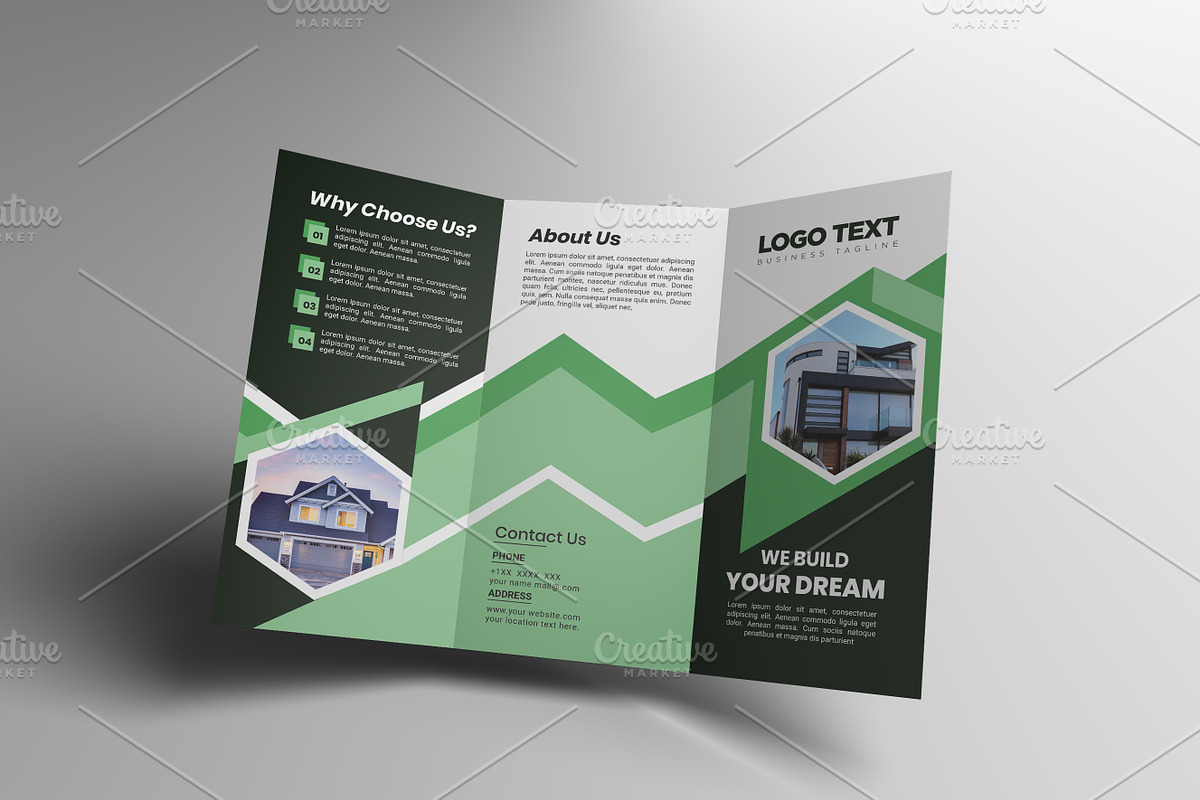 Construction Tri Fold Brochure, a Brochure Template by MRI STUDIO