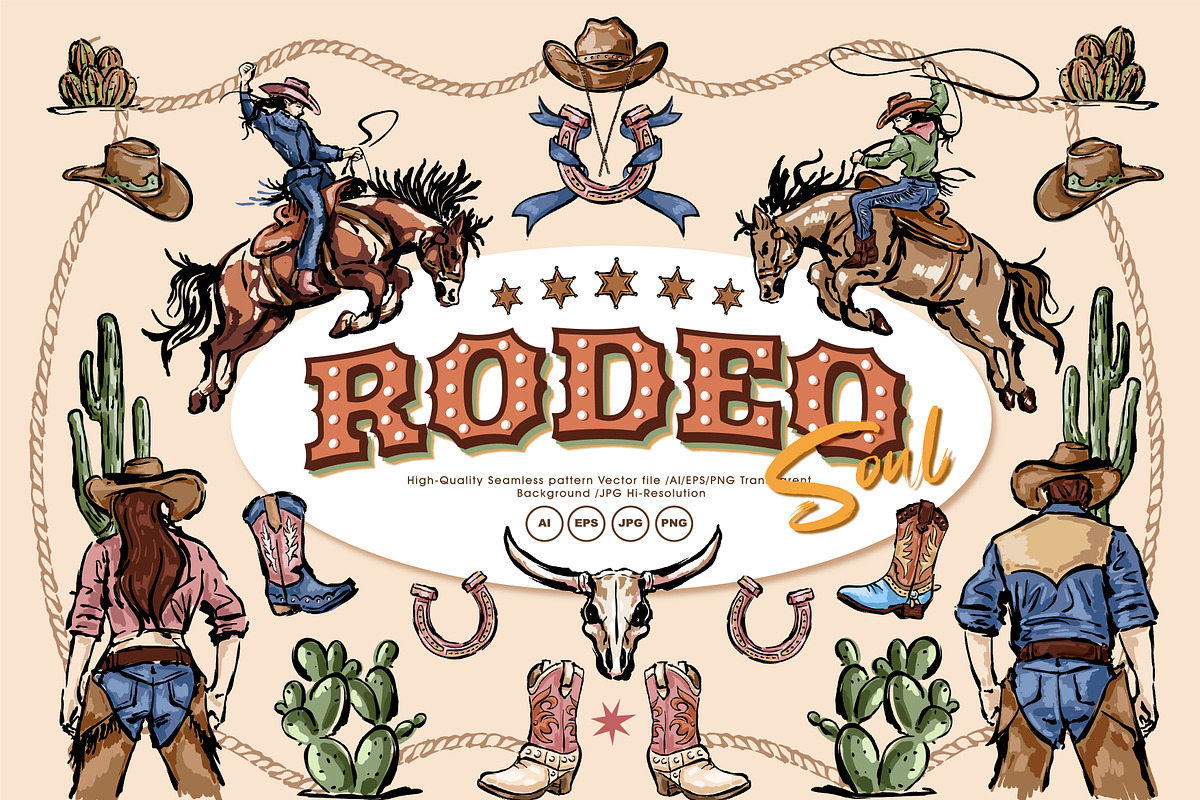 Rodeo Soul, a Pattern Graphic by MSNTY STUDIOX